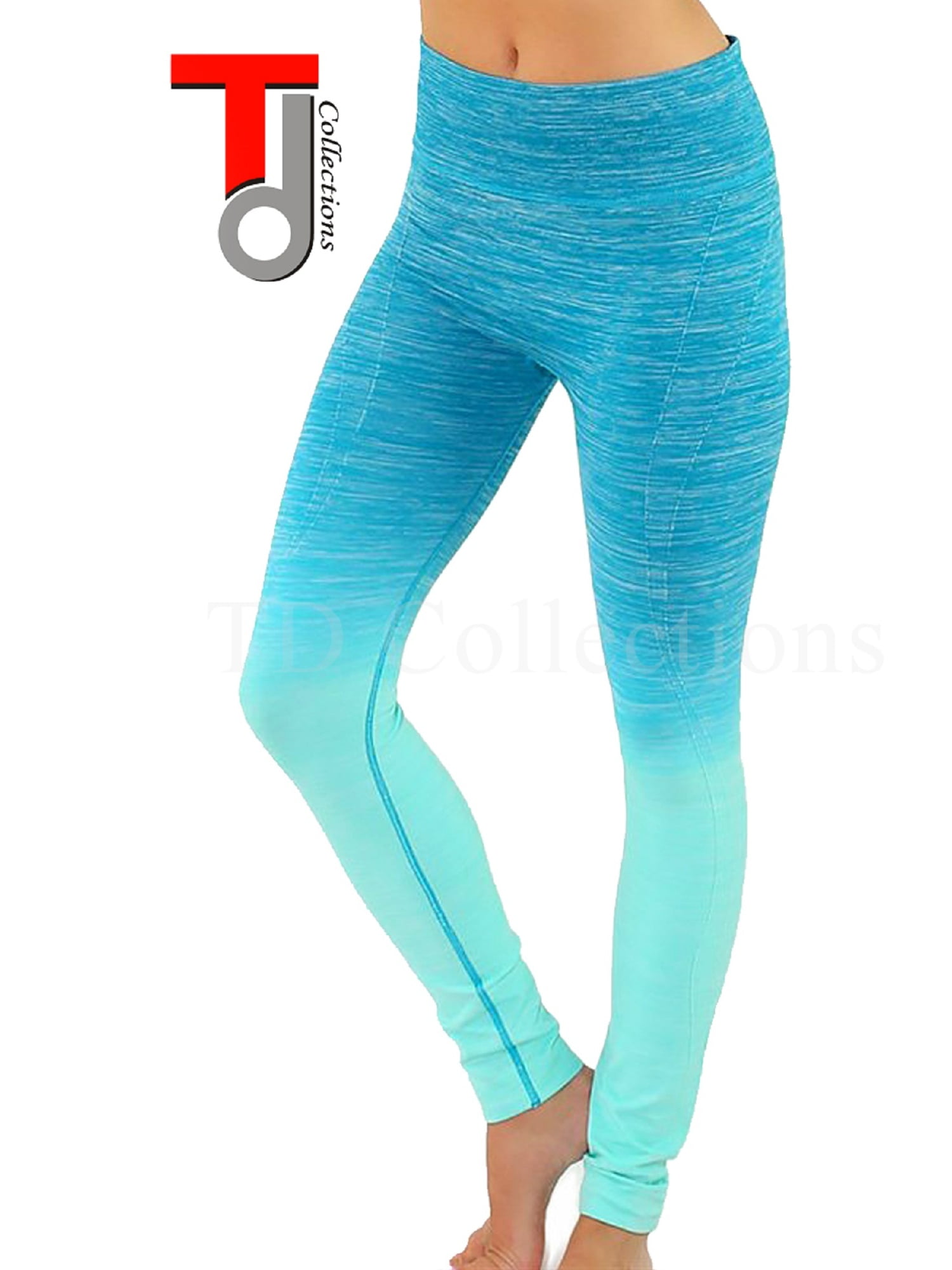 TD Collections Women's Slim Two Tone Workout Full Length Yoga Pants ...