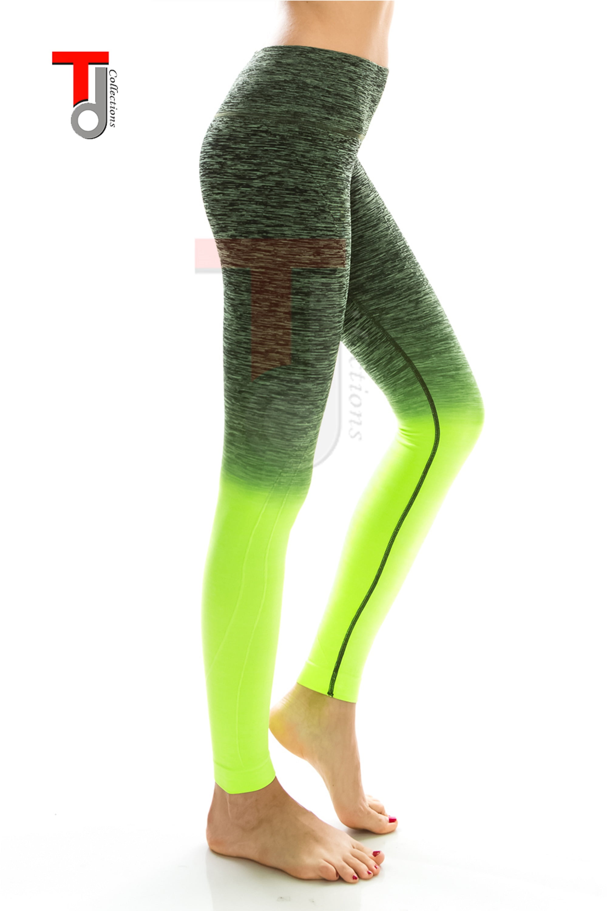 TD Collections Women's Slim Two Tone Workout Full Length Yoga Pants ...