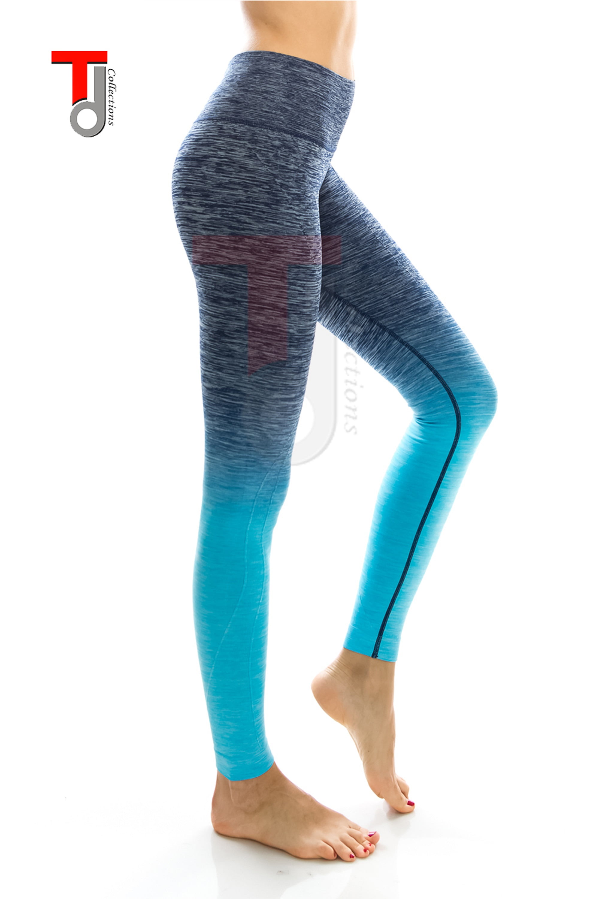 TD Collections Women's Slim Two Tone Workout Full Length Yoga Pants ...