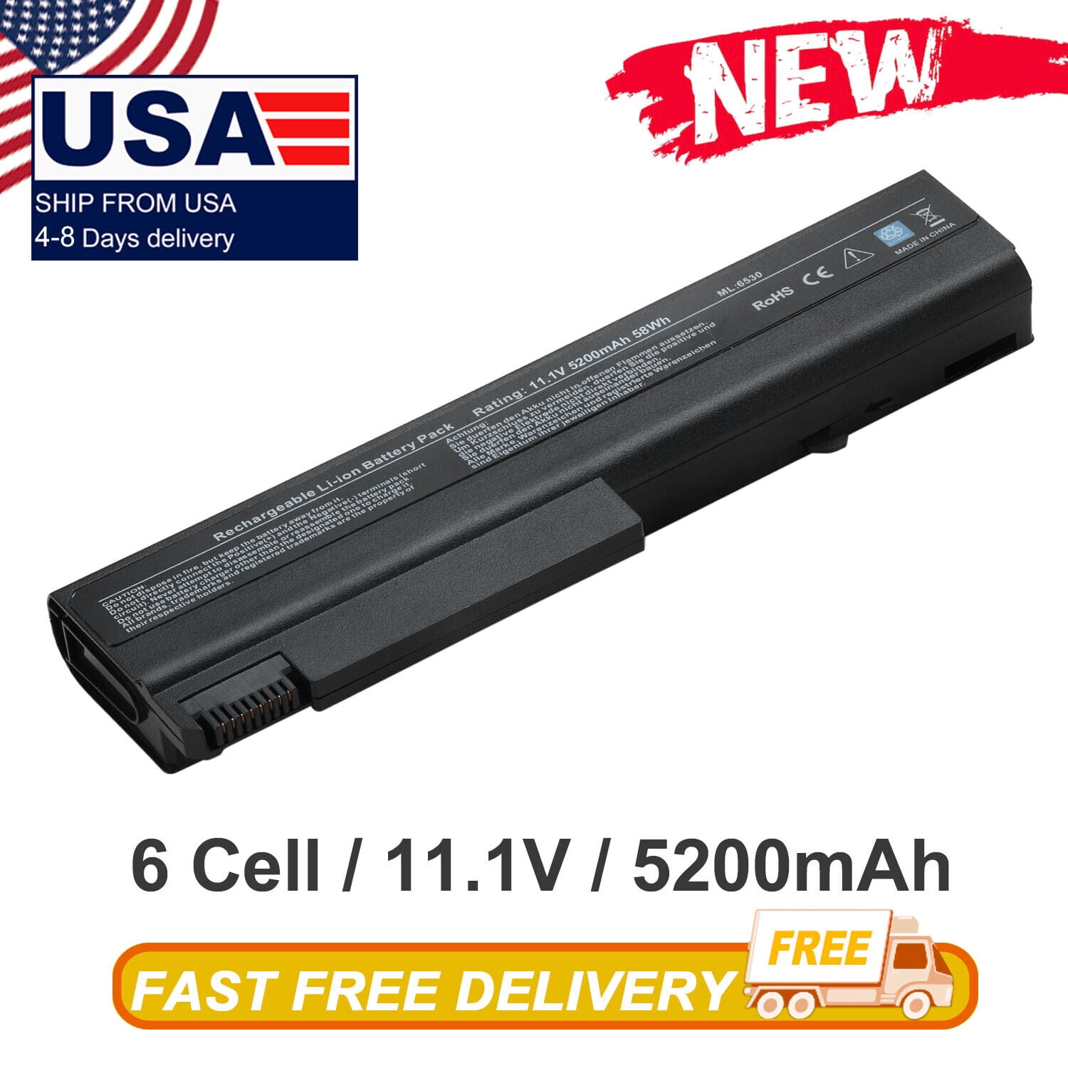 Battery For HP TD06 EliteBook 8440P 6930P 6530B 6730B ProBook 6455B ...