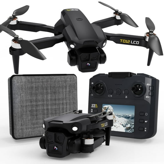 TD12LCD Drone with LCD Screen Remote Control Brushless Motor WiFi Real ...