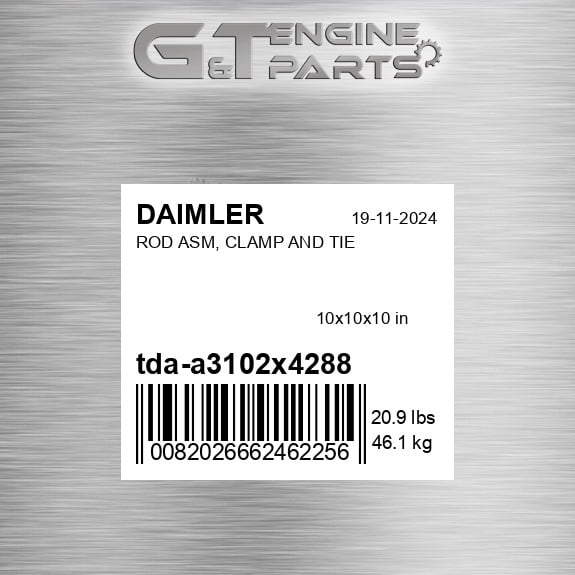 TDA A3102X4288 ROD ASM, CLAMP AND TIE fits DAIMLER (New OEM) - Walmart.com