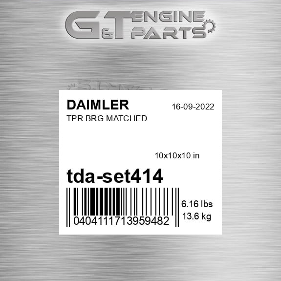 TDA SET414 TPR BRG MATCHED fits DAIMLER (New OEM) - Walmart.com