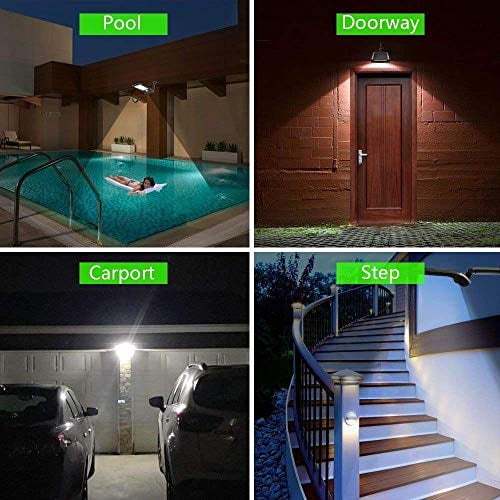 TDA Solar Gutter Lights Wall with Mounting Pole, 36 LED Outdoor Solar ...