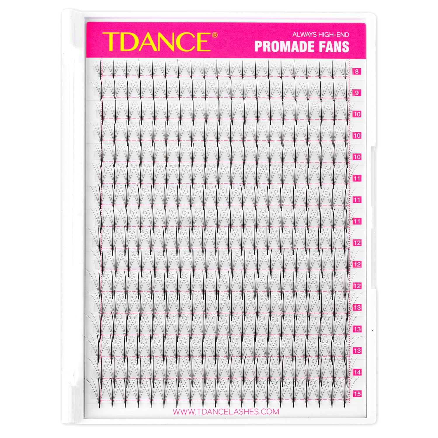 TDANCE Premade Fans Eyelash SSF20 Extensions Premade Wispy Lash Extensions Middle Stem Heat ...