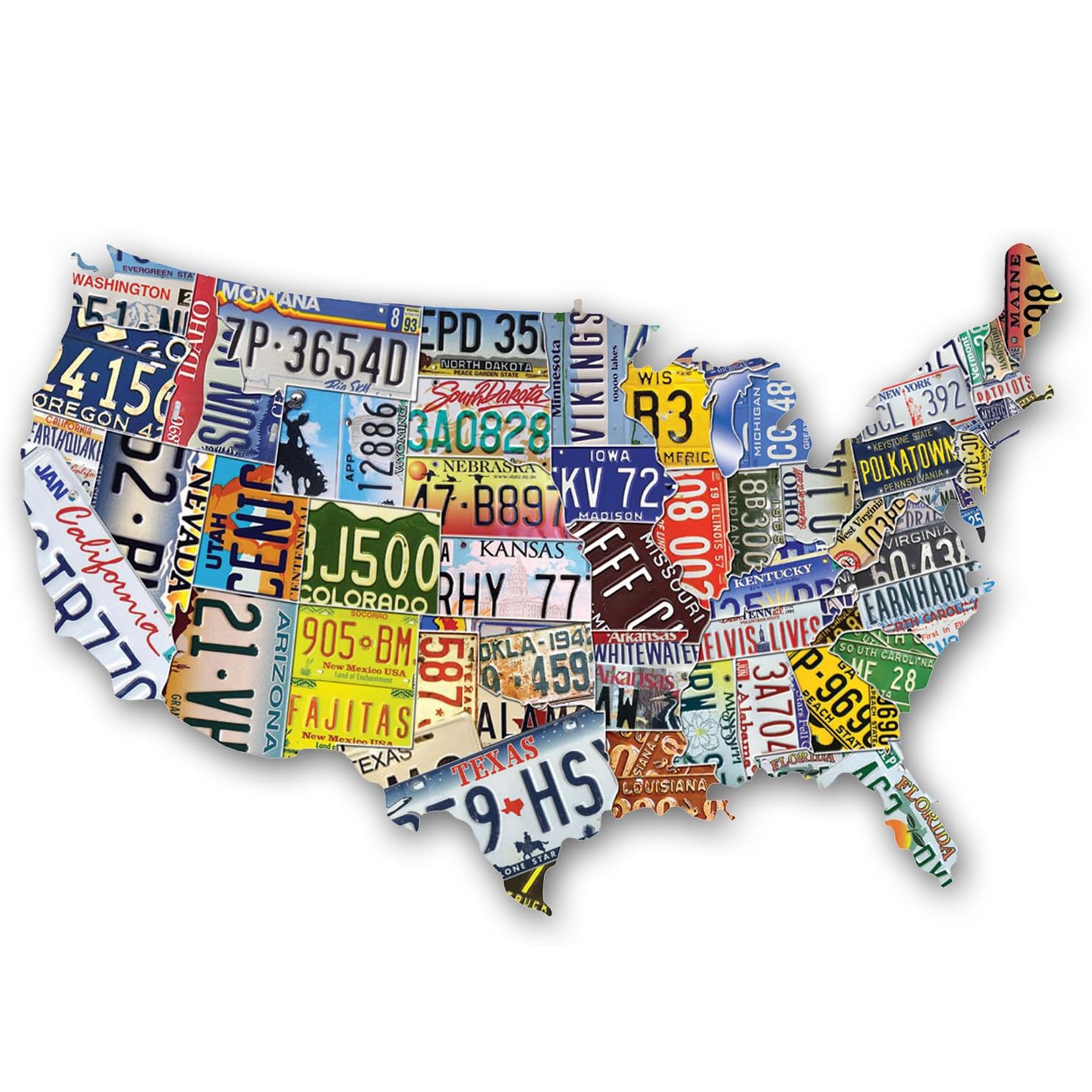 TDC Games Large USA License Plates 1,000 Piece Jigsaw Puzzle for Adults ...