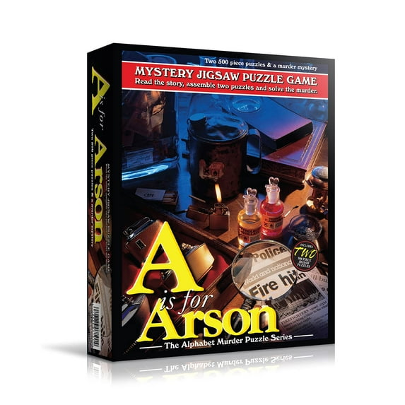 TDC Games Adult Mystery Jigsaw Puzzle - A Is for Arson, 2 Puzzles, 500 ...