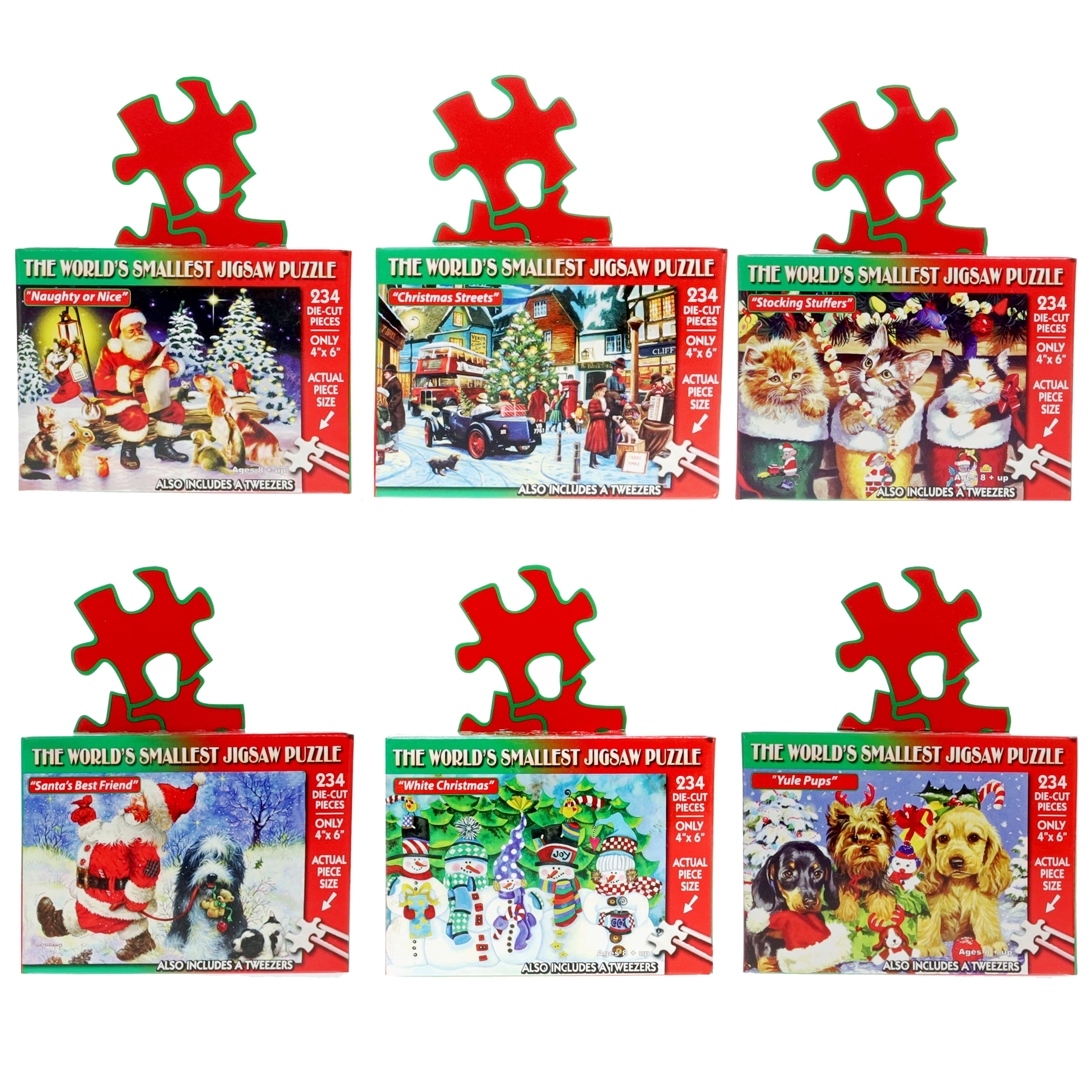 TDC Games World’s Smallest Jigsaw Puzzle - 6 Pack Bundle - Christmas ...