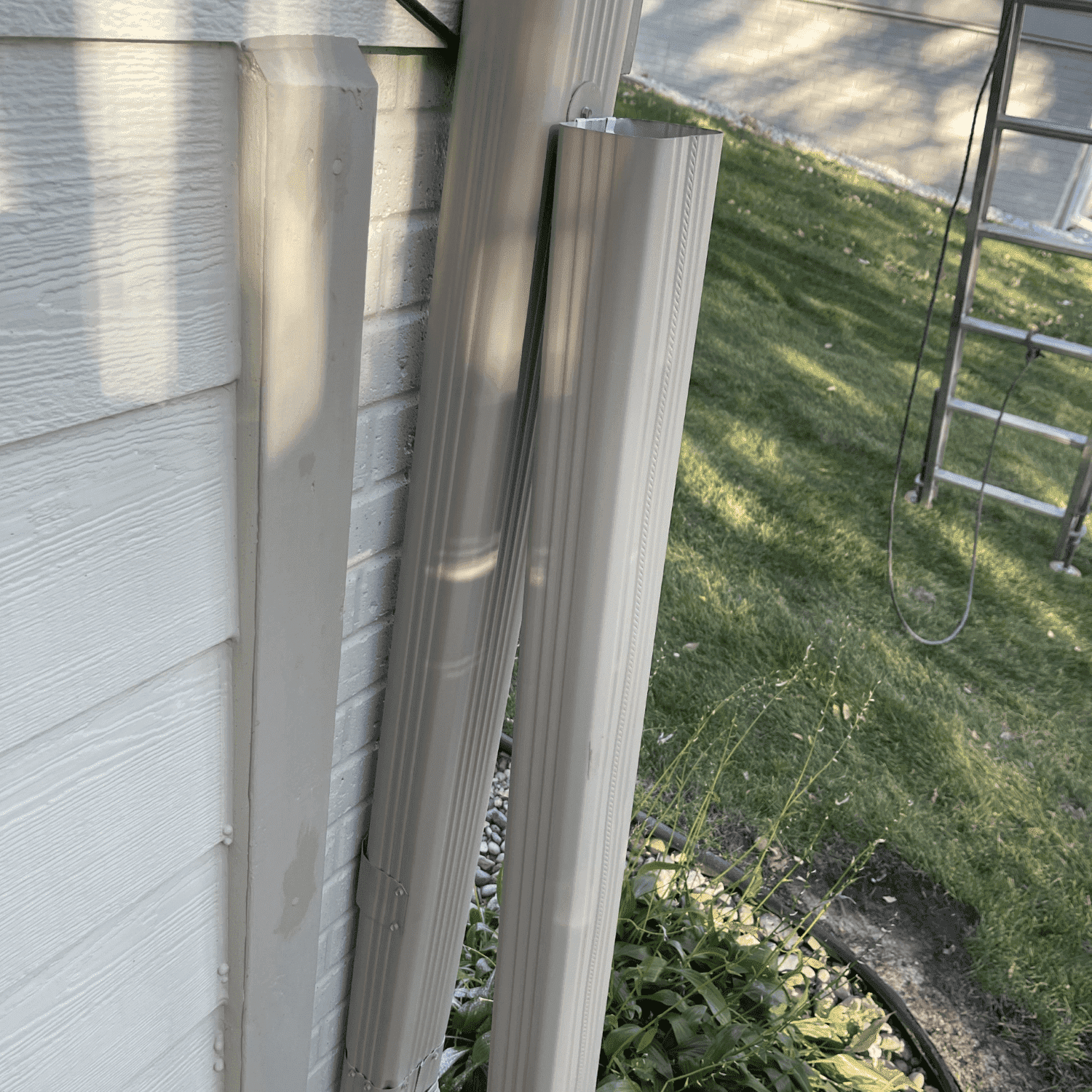 TDL Gutter Systems, White Stainless Steel Downspout Extension Retention ...