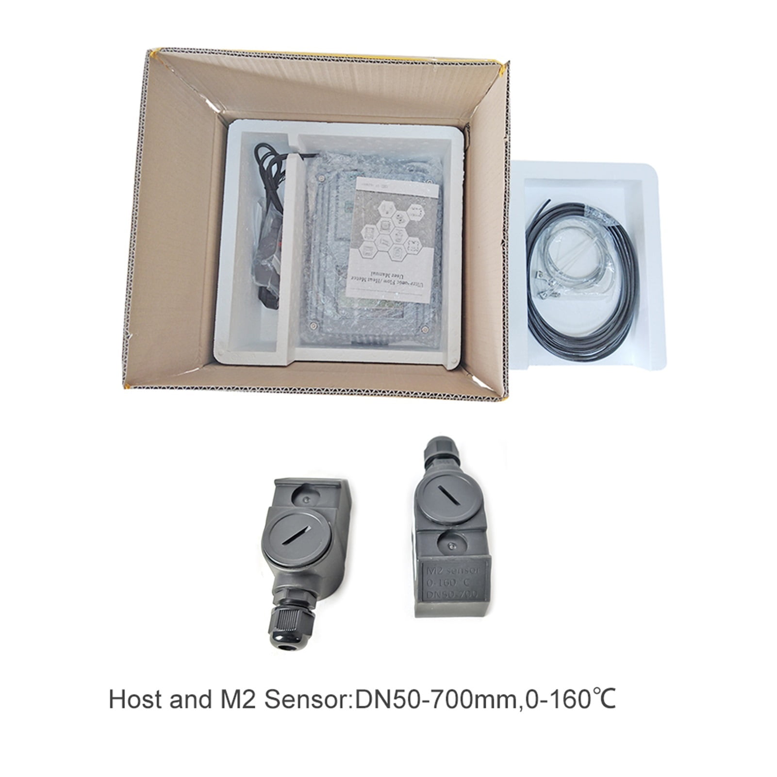 TDS-100F Water Flowmeter With Sensor LCD Display M2 (DN50~DN700mm, 0-160) Transducer Wall ...