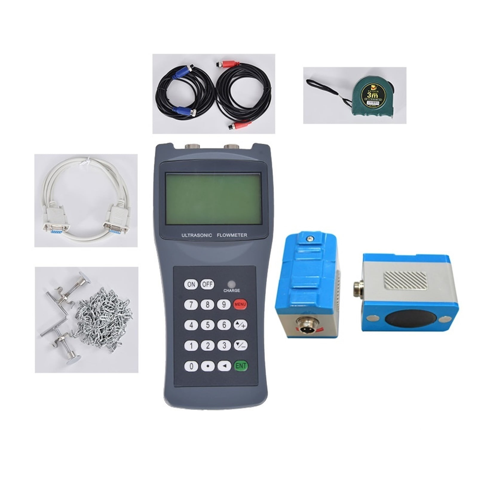 TDS-100H Portable Handheld Ultrasonic Flow Meter With Clamp On Sensor ...