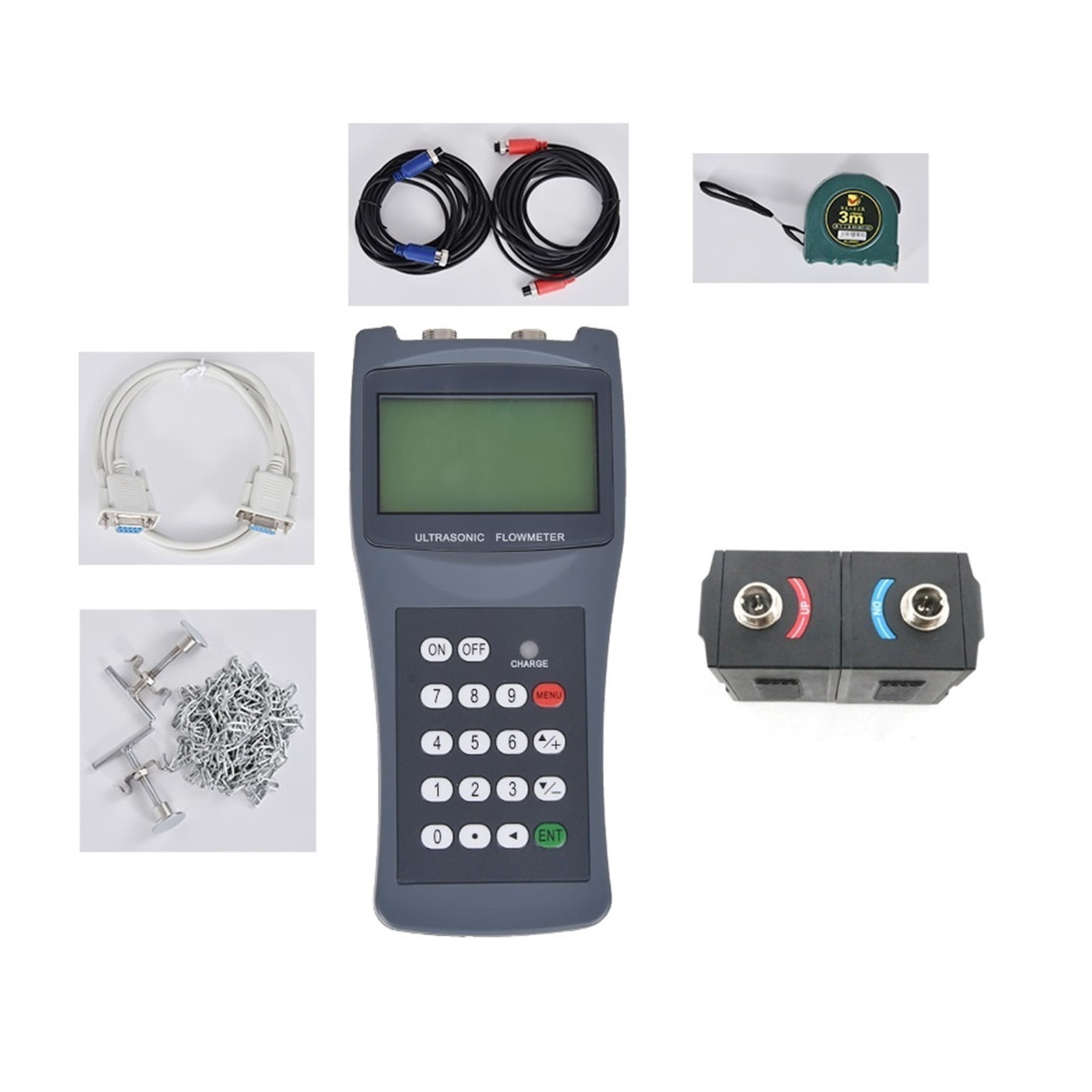 TDS-100H Portable Handheld Ultrasonic Flow Meter With Clamp On Sensor ...