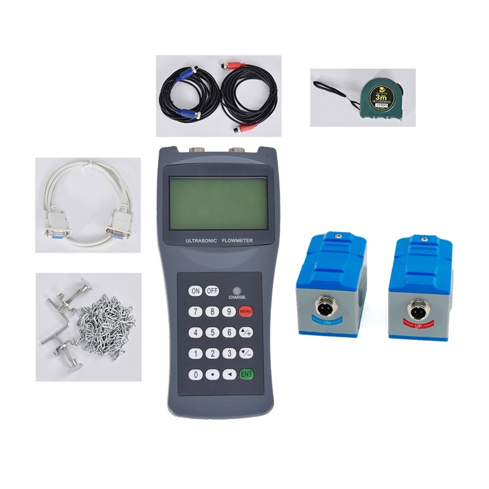 TDS-100H Portable Handheld Ultrasonic Flow Meter With Clamp On Sensor ...