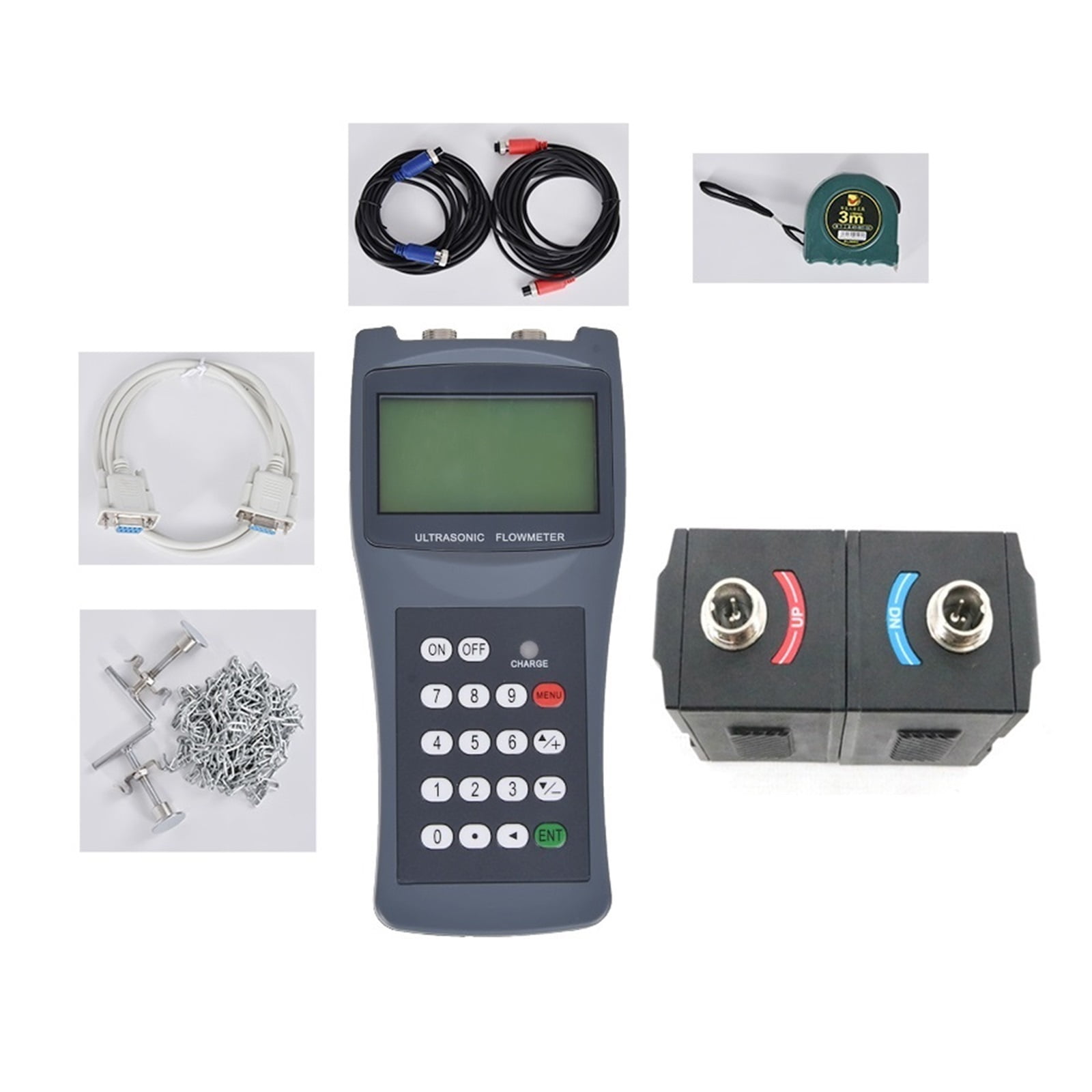 TDS-100H Portable Handheld Ultrasonic Flow Meter With Clamp On Sensor ...