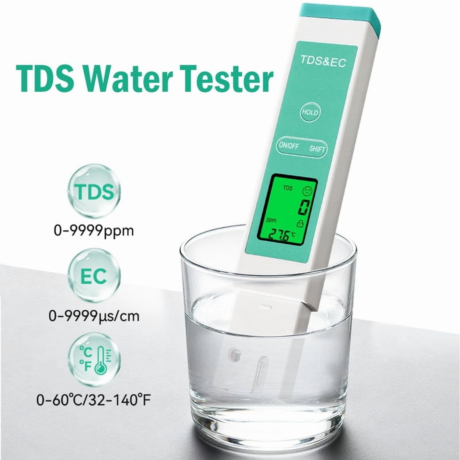 TDS Water Tester, Digital EC TDS Temp Meter for Drinking Water, Water ...
