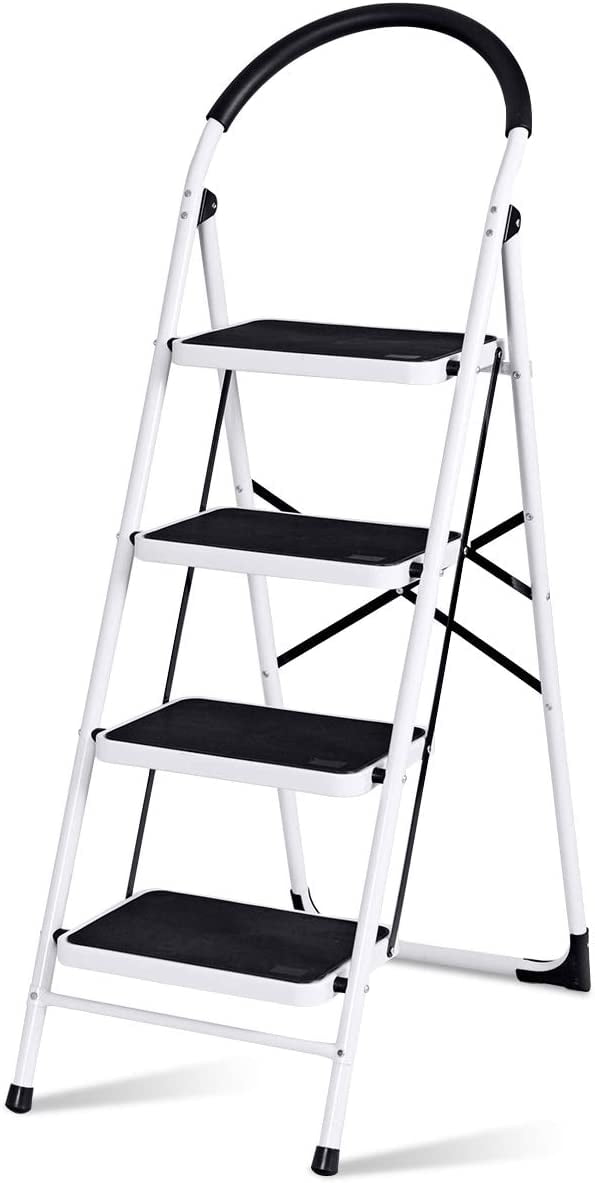 TDUKDB 4 Step Ladder, Folding Step Stool with Anti-Slip Pedal Platform ...
