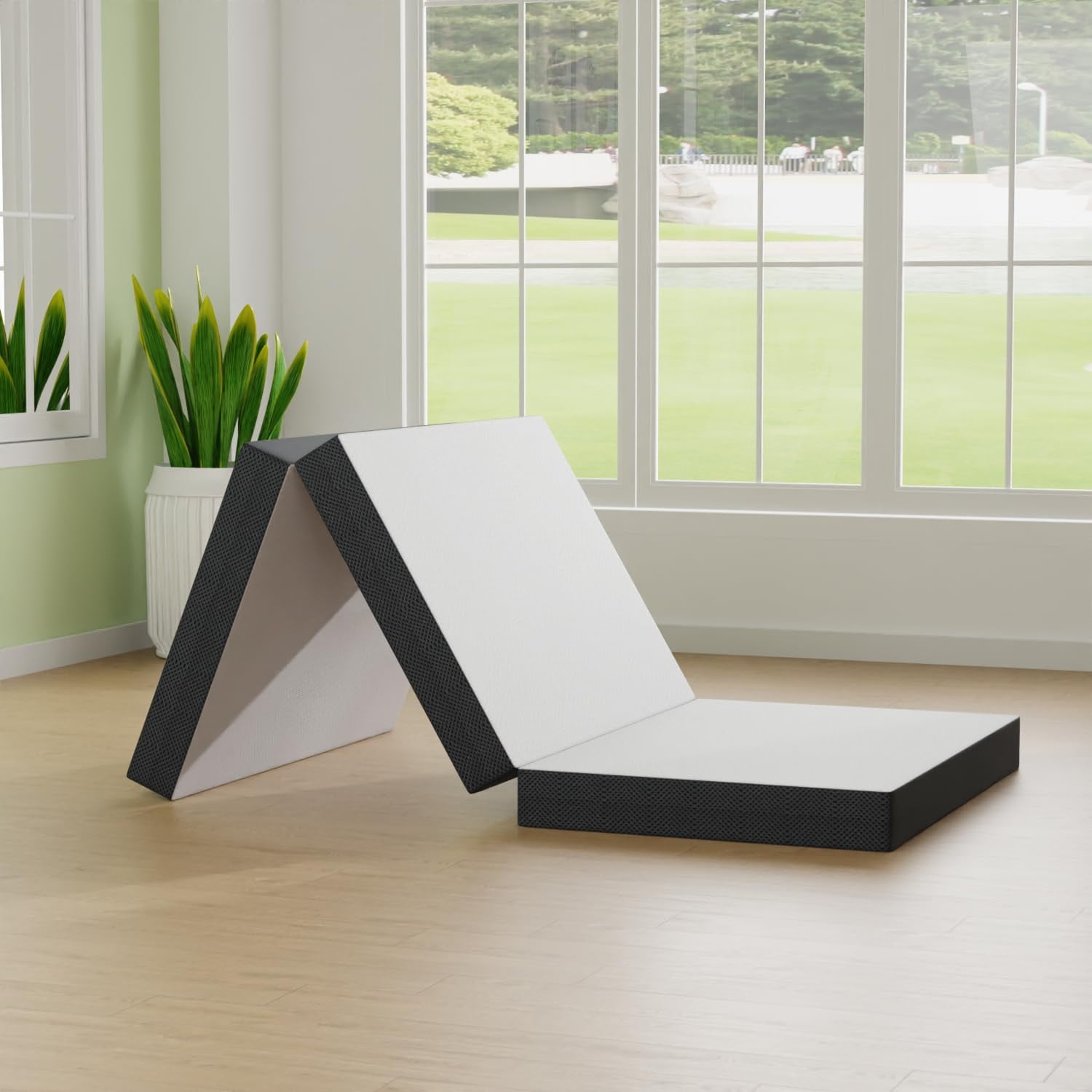 TDUKDB 4 inch Memory Foam Tri Folding Mattress/Portable Foldable ...