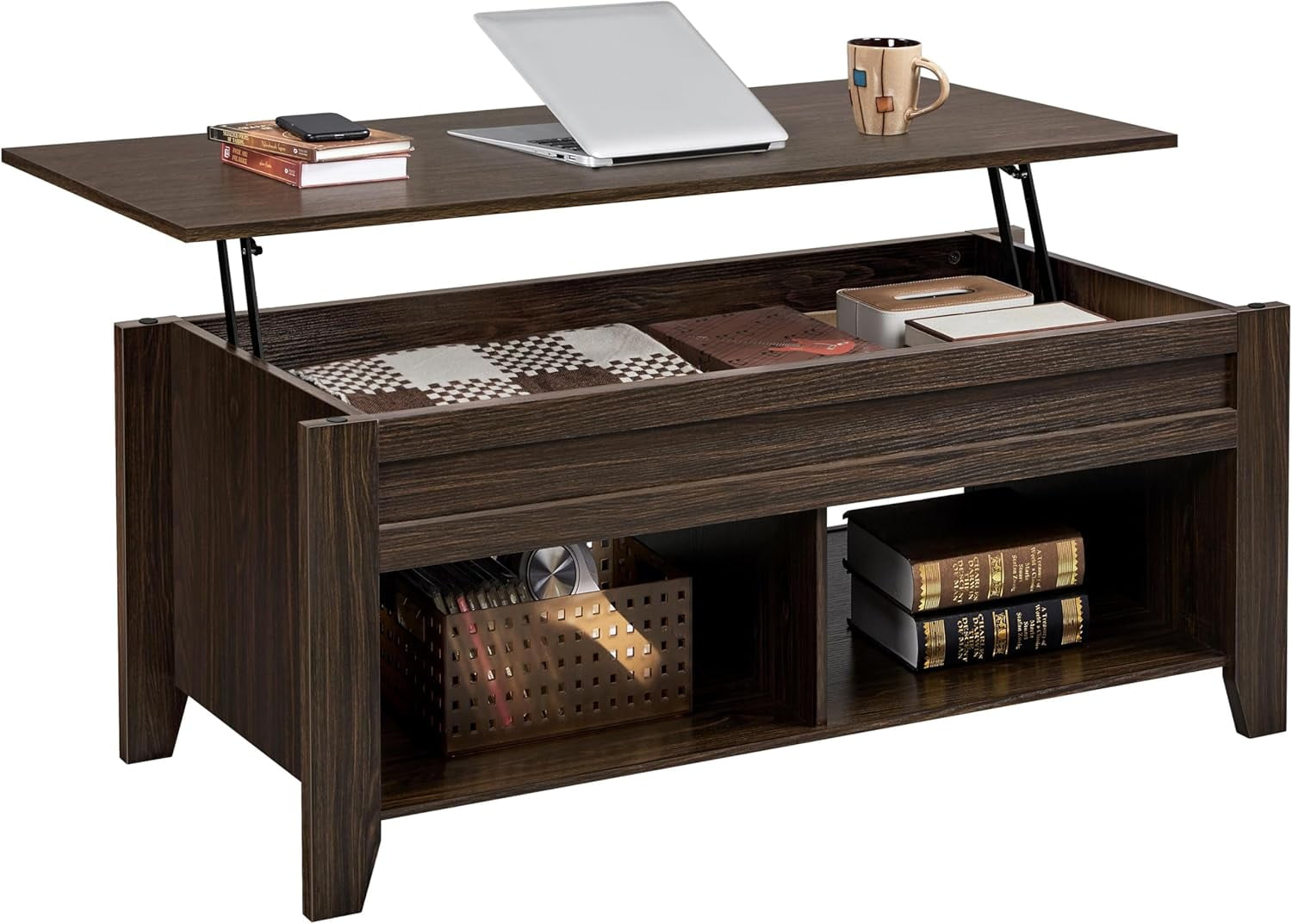 TDUKDB Lift Top Coffee Table with Hidden Storage Compartment ...