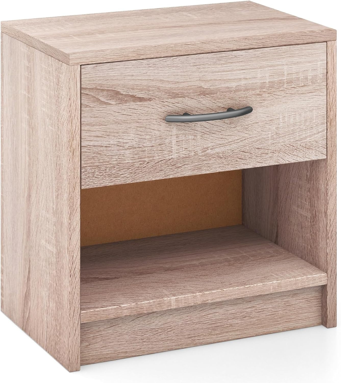 TDUKDB Night Stand with Drawer, Wood Rustic End Table with Open Storage ...