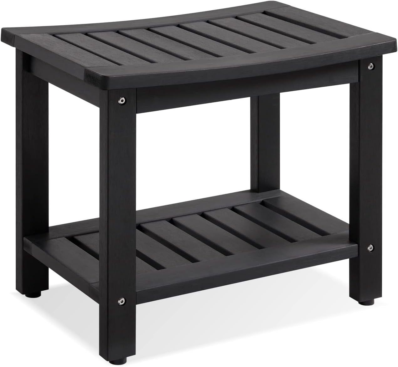 TDUKDB Poly Lumber Shower Bench with Storage Shelf, Non-Slip Design ...