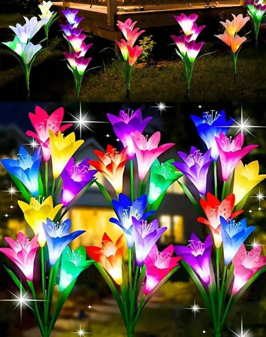 TDW 4 Pack Outdoor Solar Powered LED Garden Stake Lights - Walmart.com