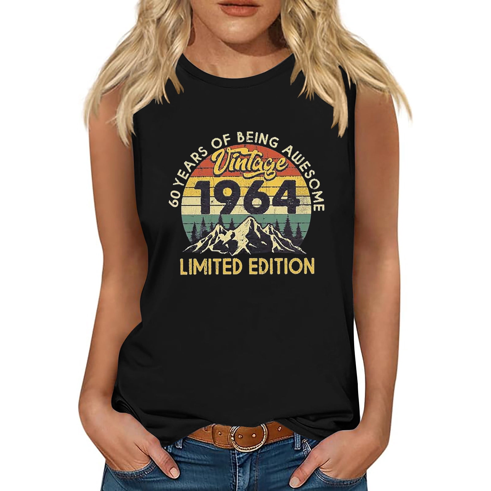 TDYHUAO 60th Birthday Gift 60 Years Old Women Retro Vintage 1964 Tank ...