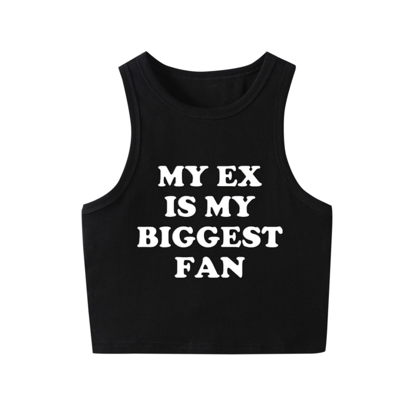 TDYHUAO My Ex Is My Biggest Fan Funny Sayings Tank Top Women's Summer ...