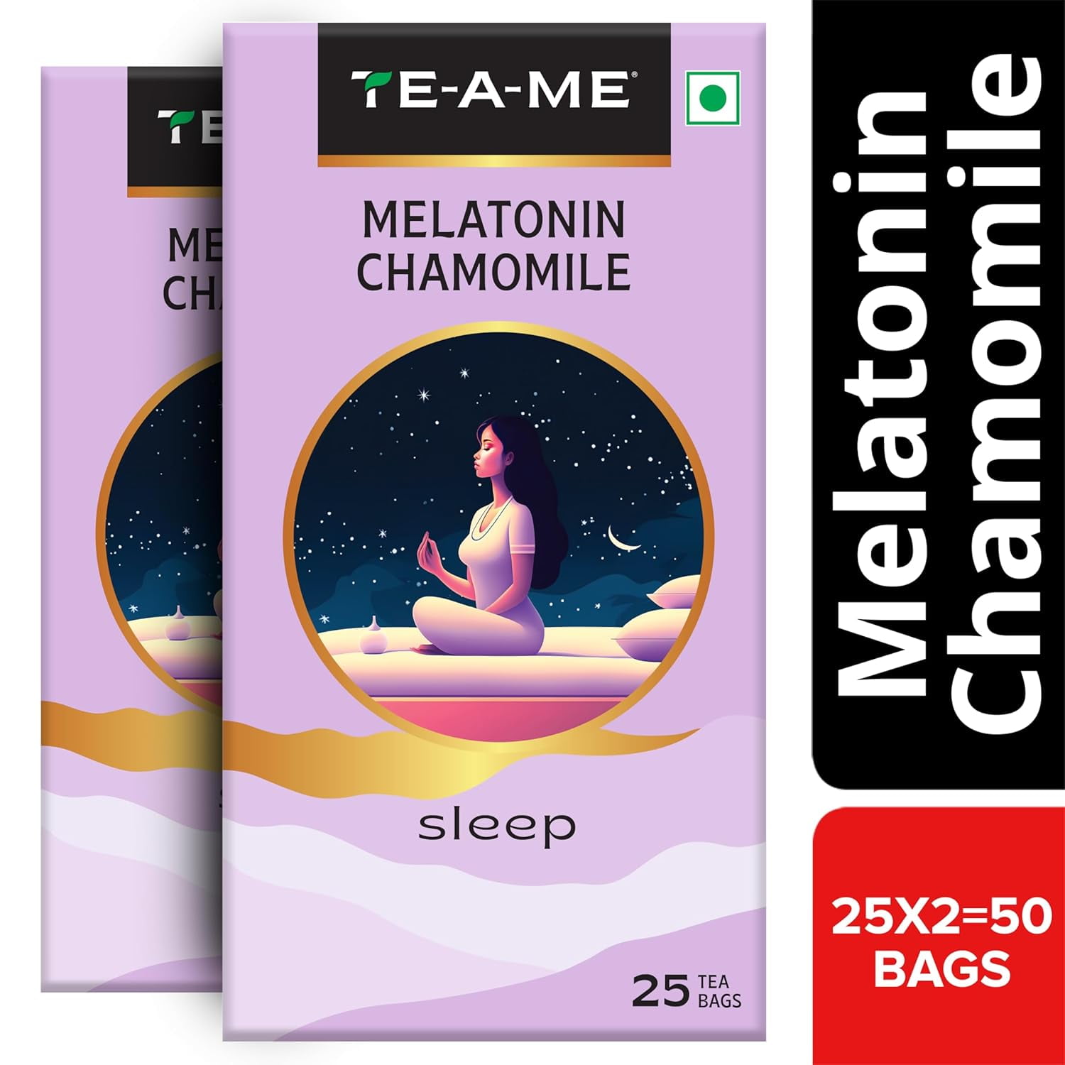 TE-A-ME Melatonin Chamomile Sleep Tea - Pack Of 2 X 25 Infusion Tea ...