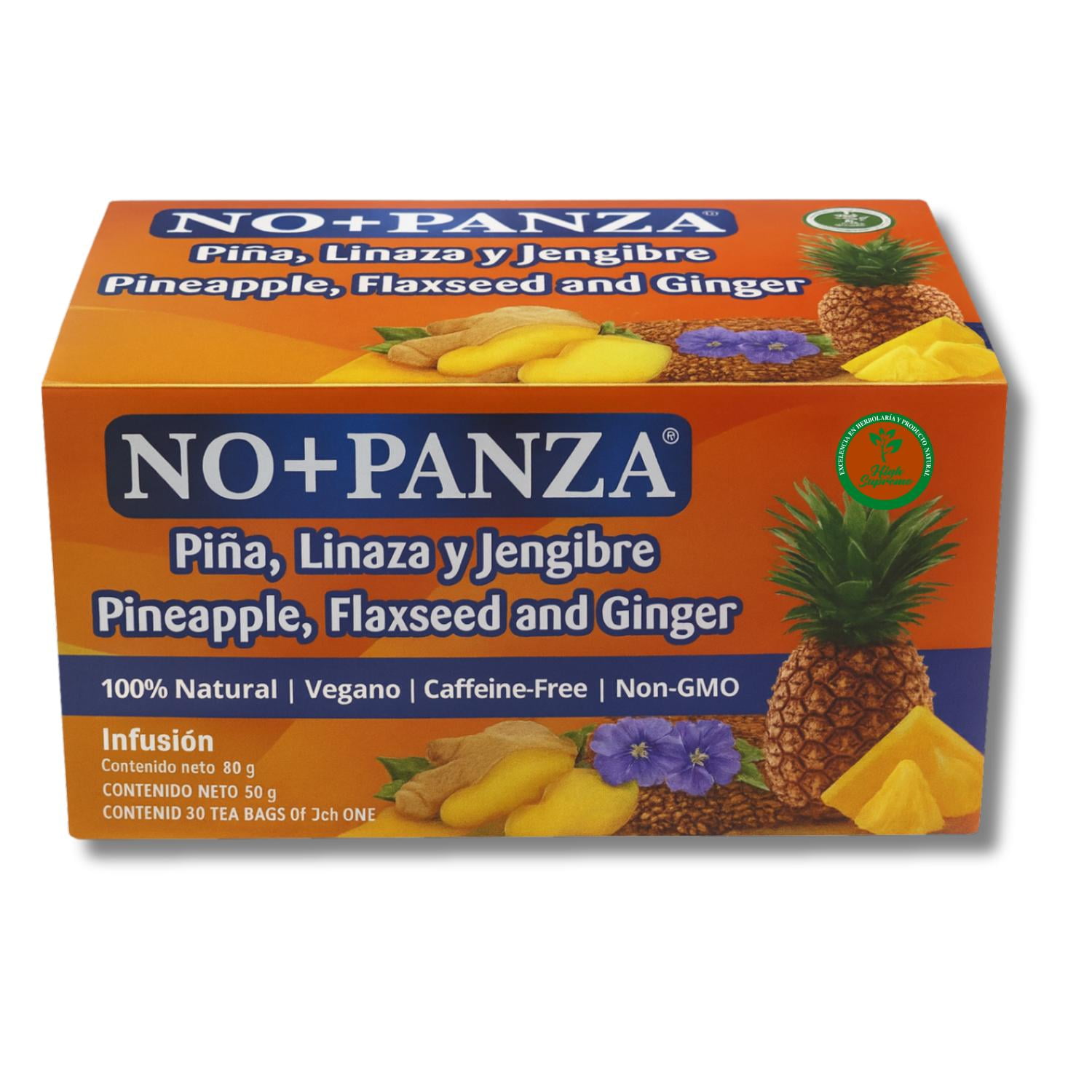 NO+PANZA Ginger, Pineapple, Flaxseed Tea, Detox, Metabolism Boost, Anti ...