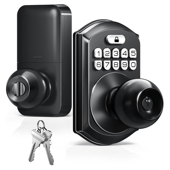 TE003 Keyless Entry Keypad Door Lock with Handle, Digital Locks for ...