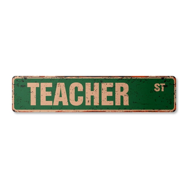 TEACHER Vintage Plastic Street Sign high school elementary middle ...