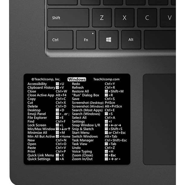 TEACHUCOMP Keyboard Shortcuts Sticker for Windows 11 and 10 Training ...