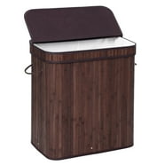 Better Homes & Gardens 35L 2-Bin Adult Rectangular Bamboo Laundry Hamper Sorter with Removable ...