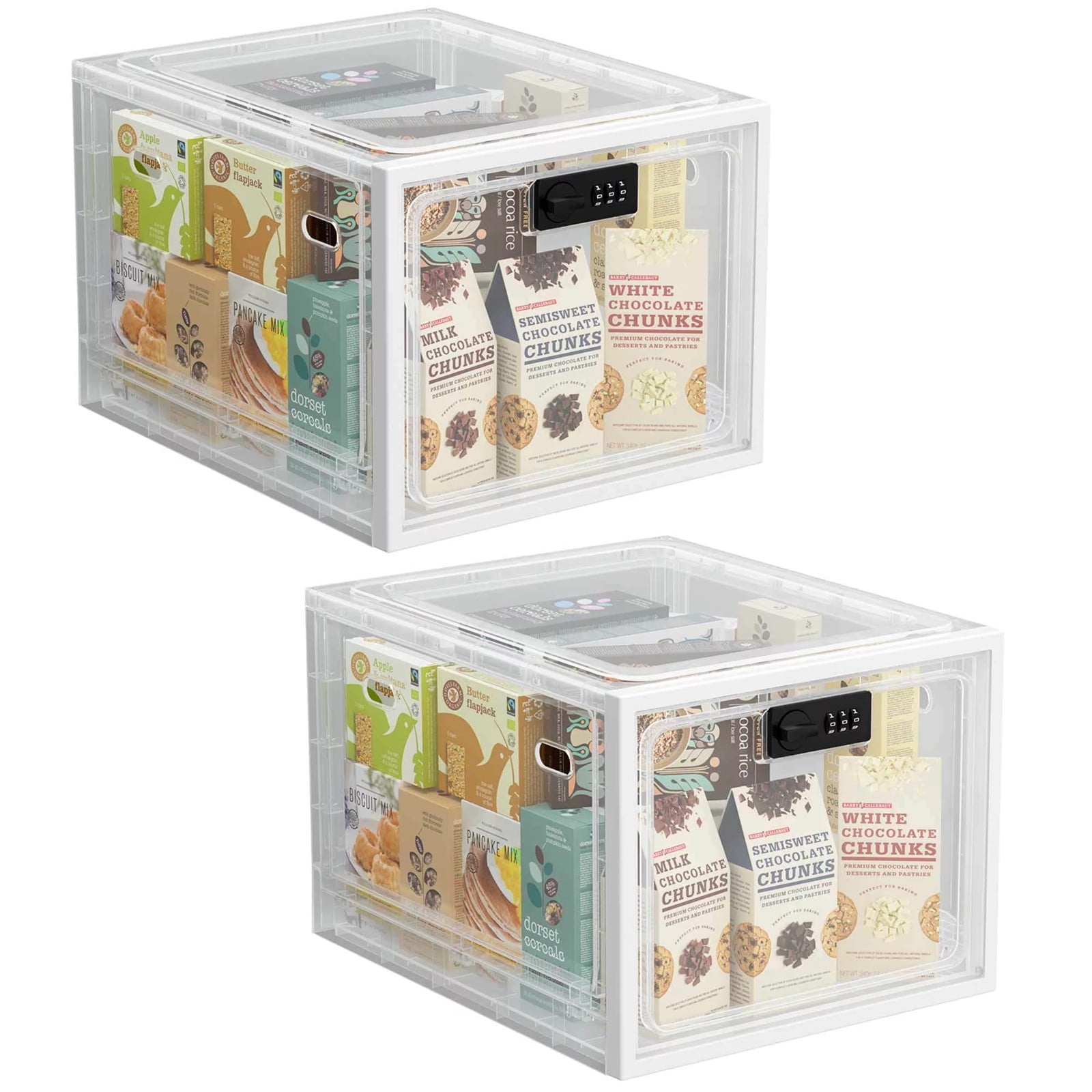 TEAFIRST 2 Pcs Storage Lock Box, Utility Organizer Box with Code for ...