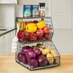 4 Pack XXL Stackable Wire Baskets with Handles, X-cosrack Fruit ...