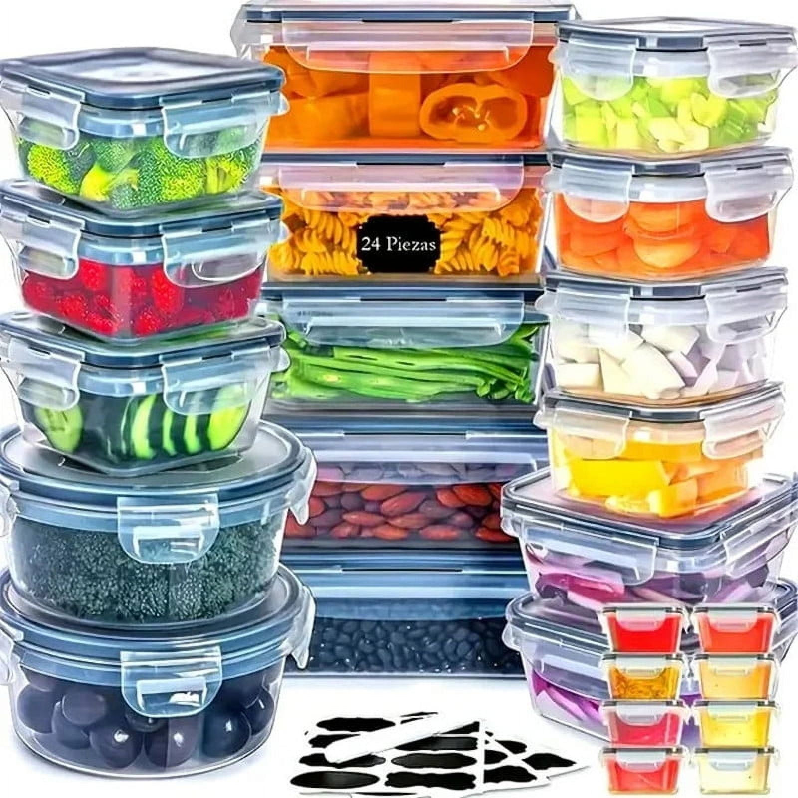 TEAFIRST Plastic BPA-Free Food Storage Containers With Lids for Pantry ...