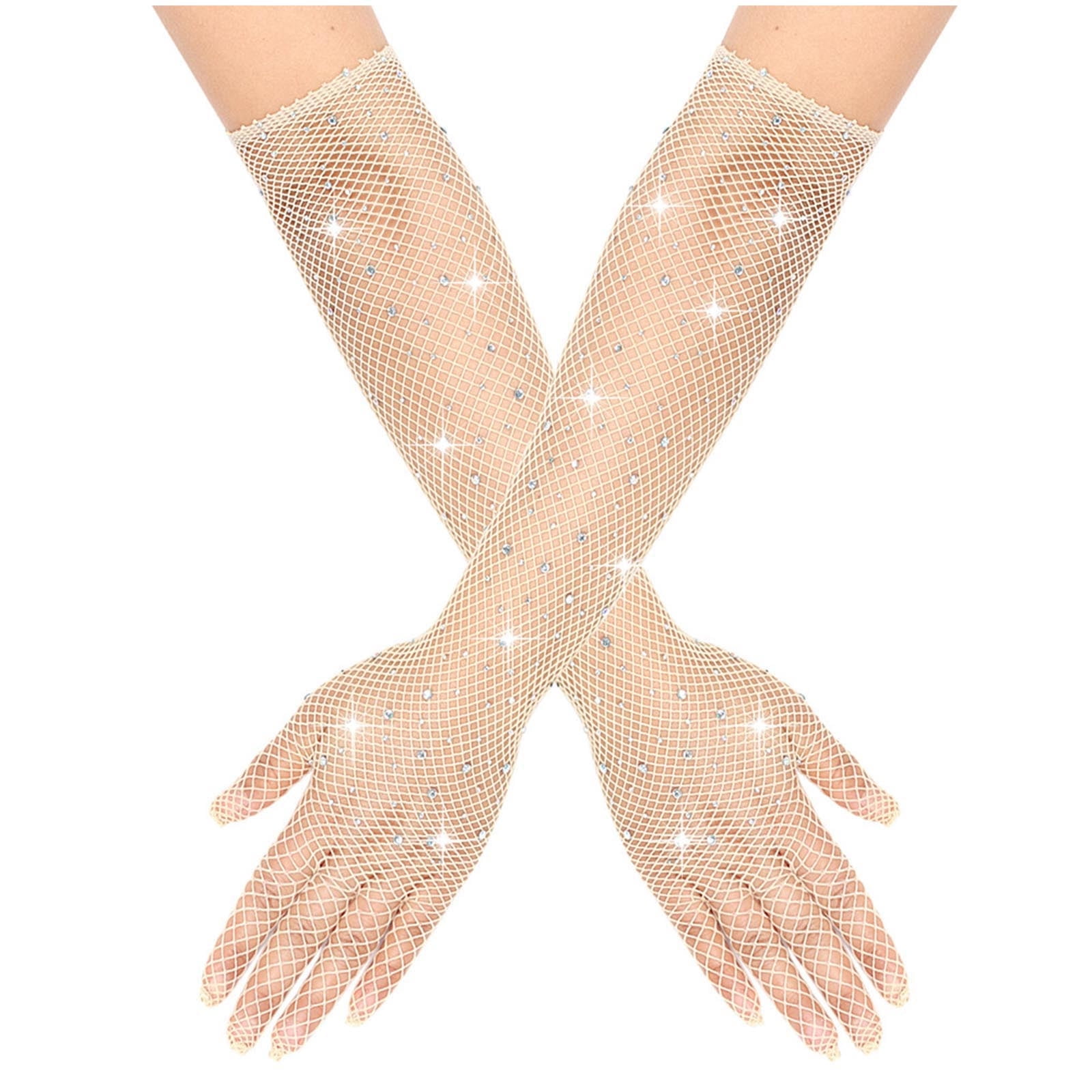 TEAJOPSUU 1 Pairs Sparkling Sequin Gloves for Women Rhinestone Glitter ...