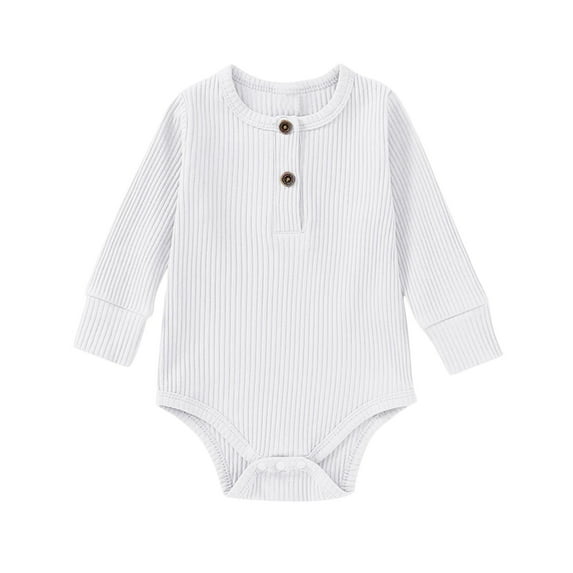 TEAJOPSUU Baby Boy Girl Clothes Solid Color Ribbed Crewneck One Piece ...