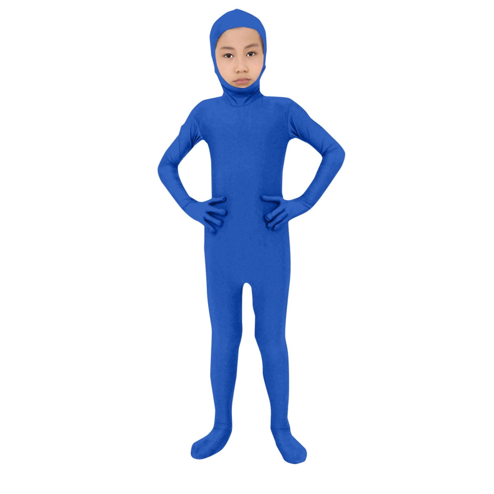TEAJOPSUU Boys Girls Zentai Suit Kids Open Face Full Bodysuit Stretch ...