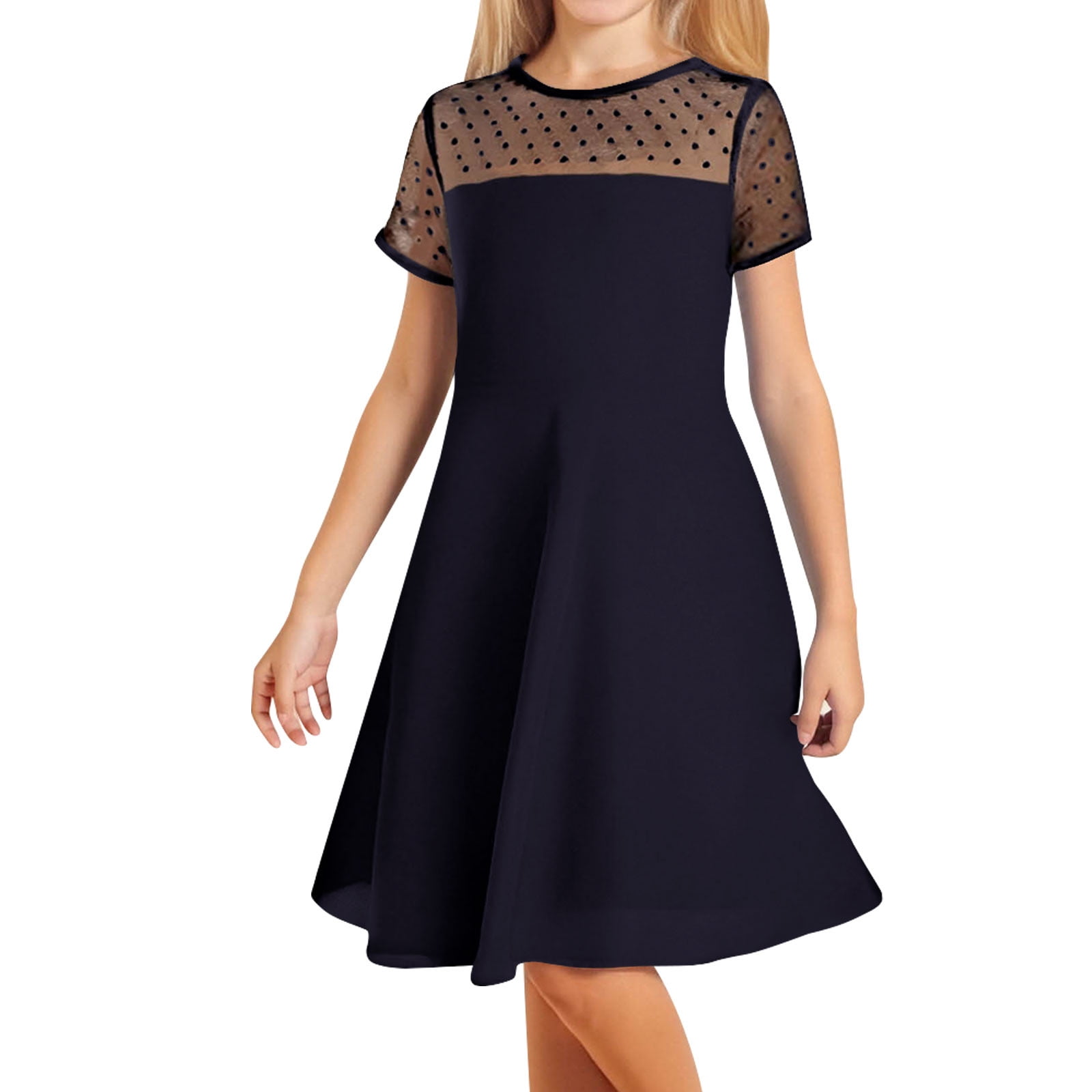 TEAJOPSUU Girls Summer Dress Little Girls Tulle Patchworked Short ...