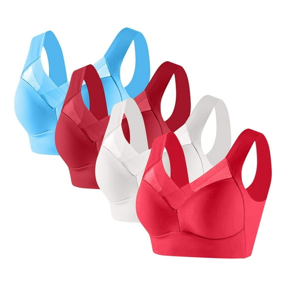 TEAJOPSUU Sports Bras for Women High Support 3/4 Pack Running Bra ...