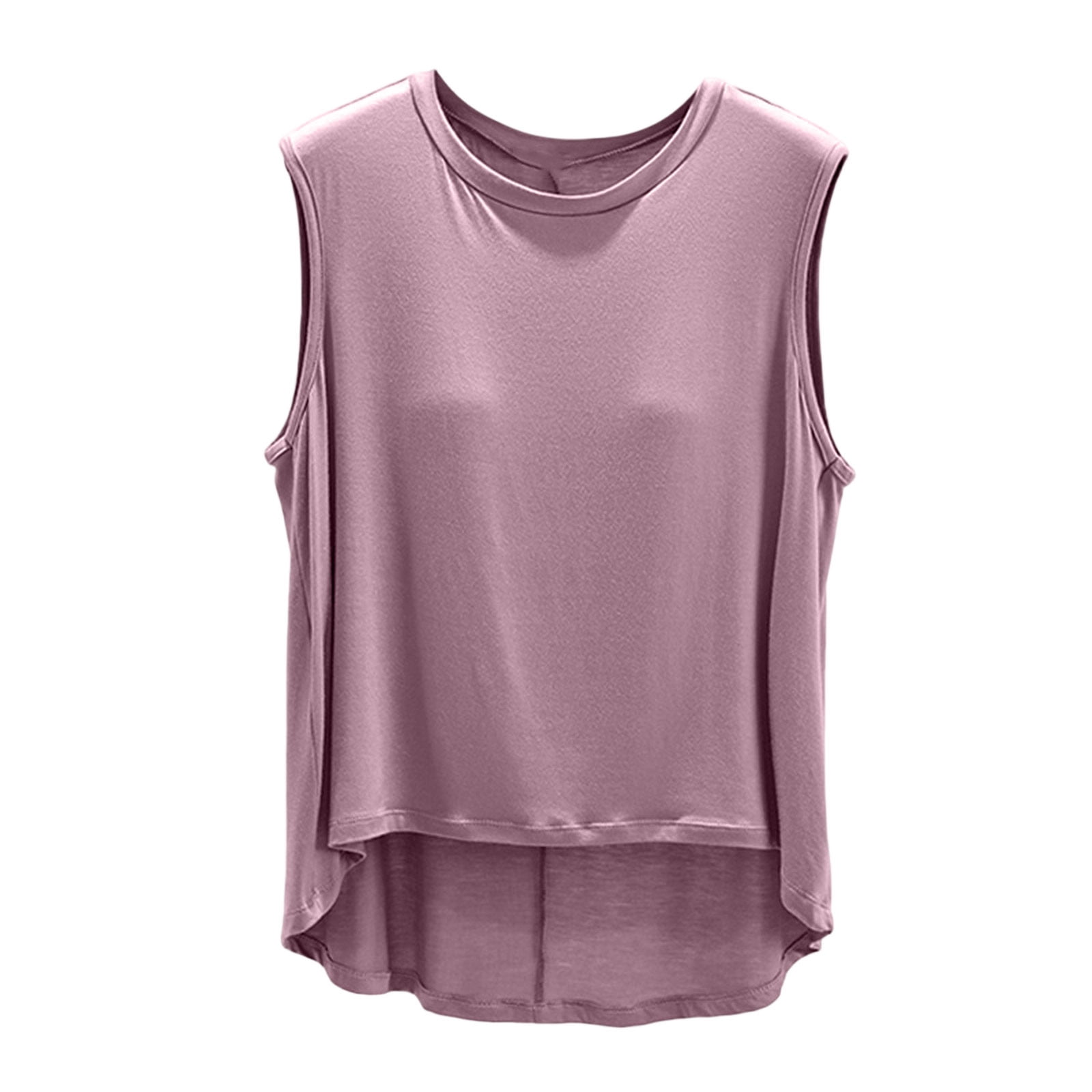 TEAJOPSUU Womens Tank Tops with Built in Bras Casual Sleeveless Crew ...