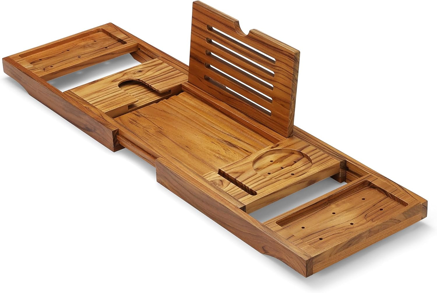 TEAKAURA Teak Bathtub Tray, Expandable Luxury Bathtub Shelf, Bathroom ...