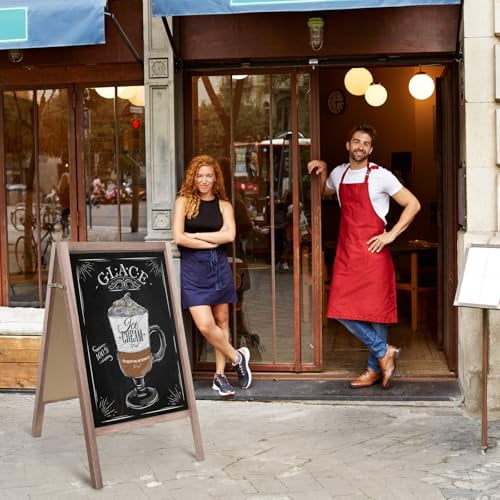 TEAKMAMA Extra Large Wooden 40x22 Chalkboard, Double-Sided Sidewalk A ...