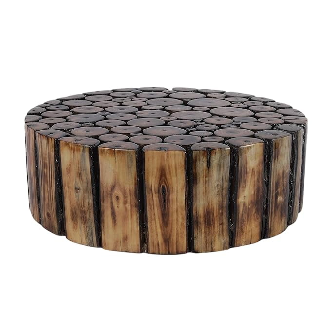 TEAKOPUR Mango Wood Small Round Wooden Stool Natural Wood Logs Best ...