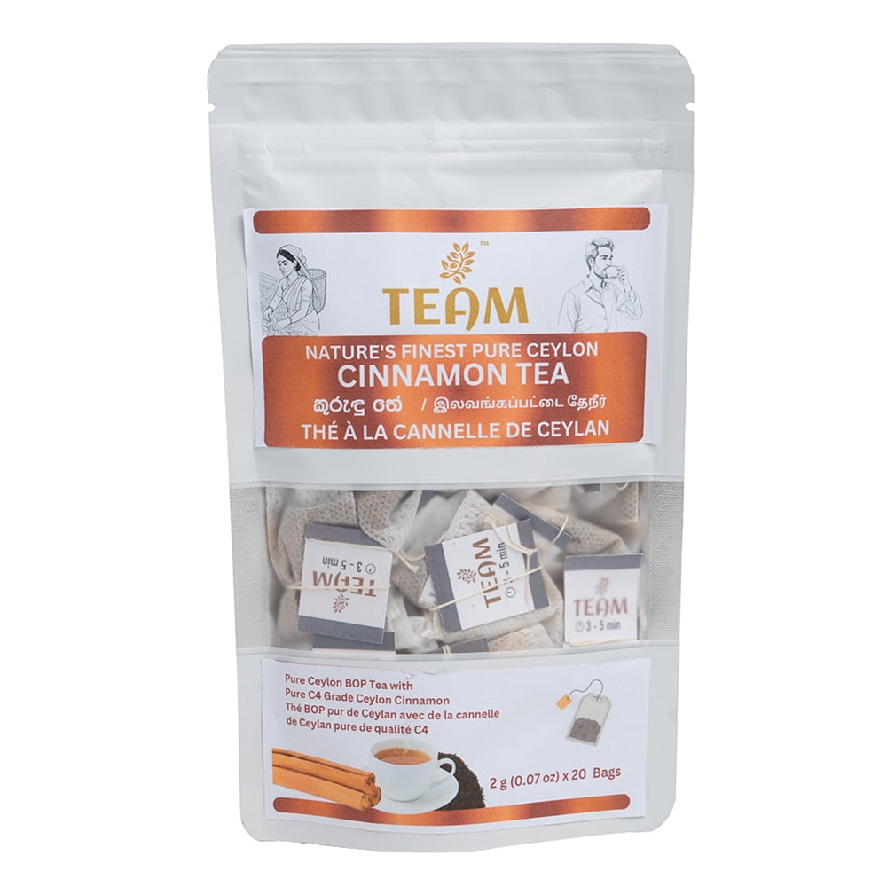 TEAM Ceylon Cinnamon Tea Bags, Black Tea with Pure Ceylon Cinnamon (C4 ...