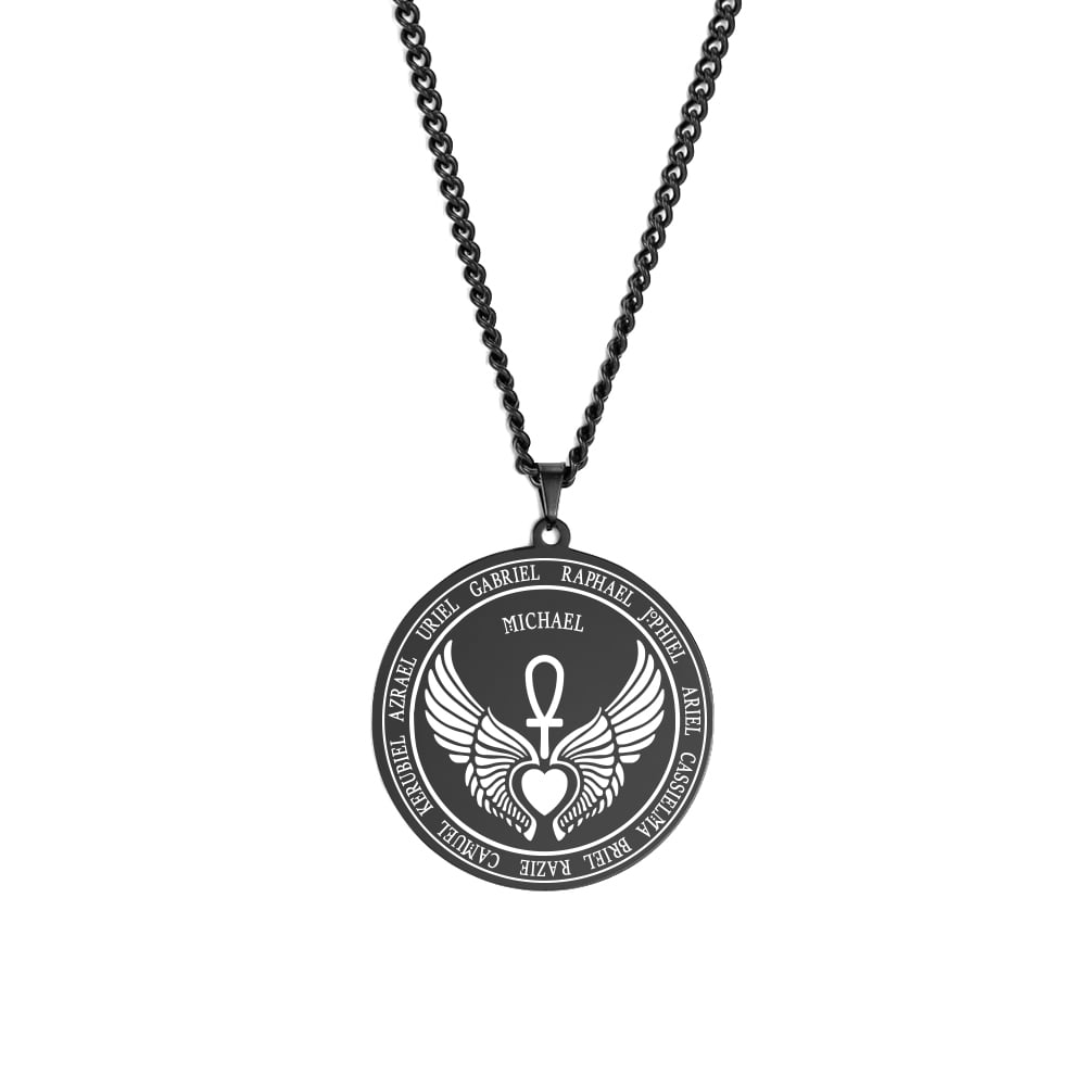 TEAMER Archangel Michael Rune Pendant Necklace Powerful Protection ...