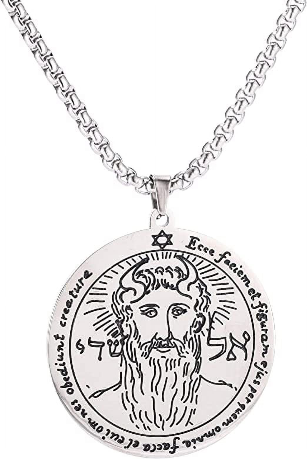 TEAMER Stainless Steel First Pentacle of the Sun Pendant Necklace Key ...