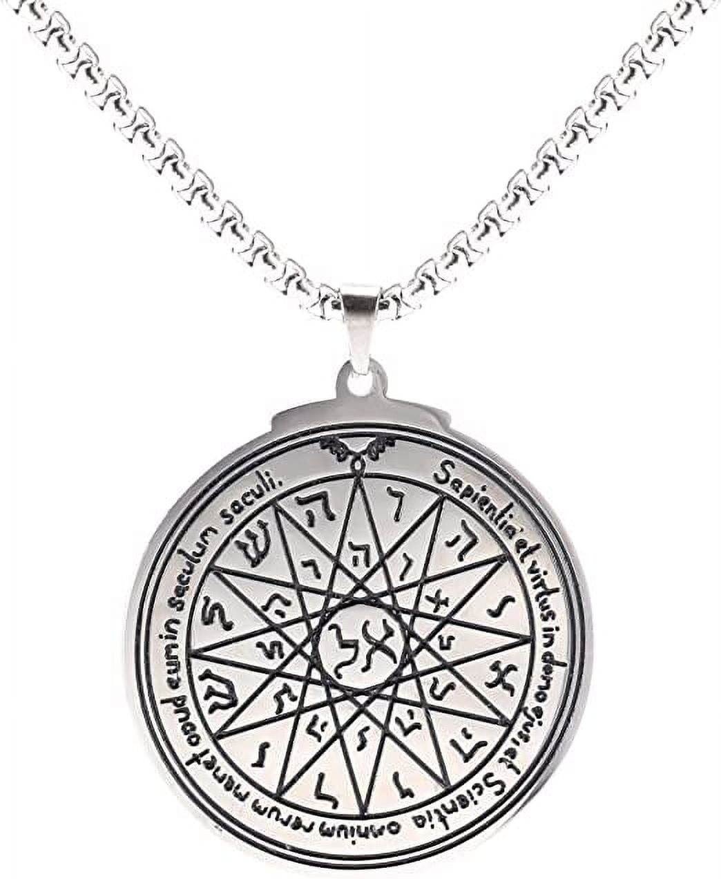 TEAMER Stainless Steel Fourth Pentacle of Mercury Pendant Necklace Key ...