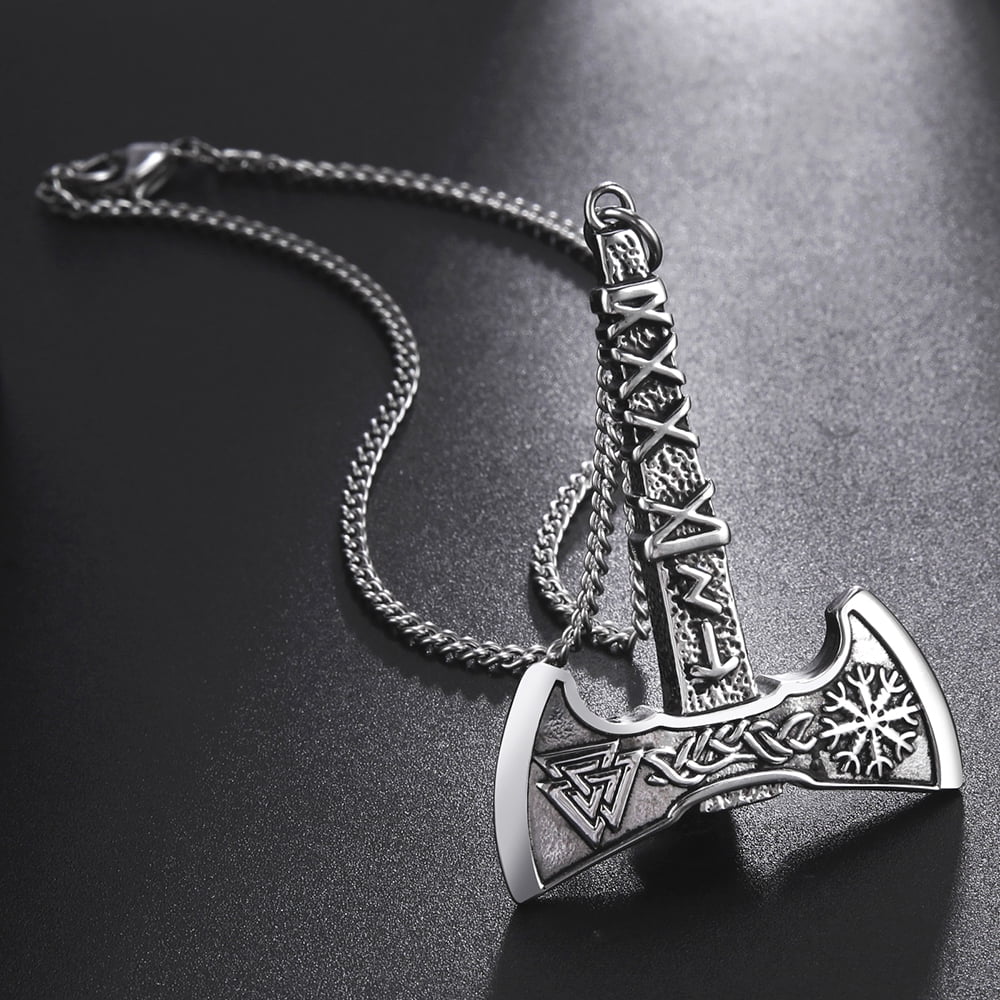 TEAMER Vegvisir Norse Compass Talisman Rearview Mirror Pendant Valknut ...